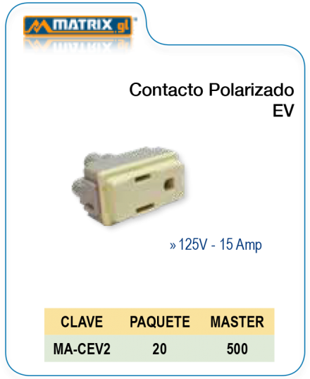 Contacto Polarizado EV | Electroferretera Gamma